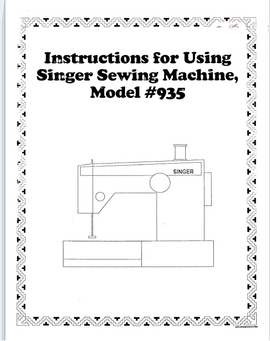 SInger 935 Instruction Manual - mrsewing