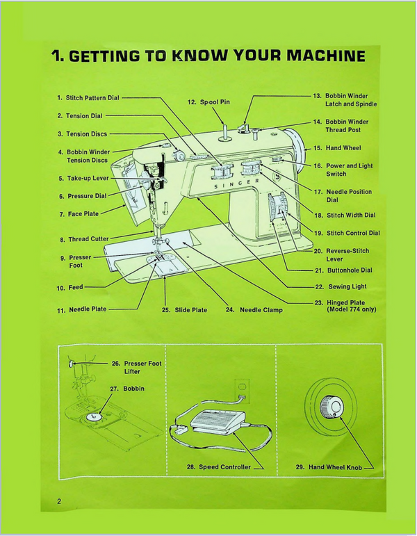 Singer Stylist 734/774 Instruction Manual - mrsewing