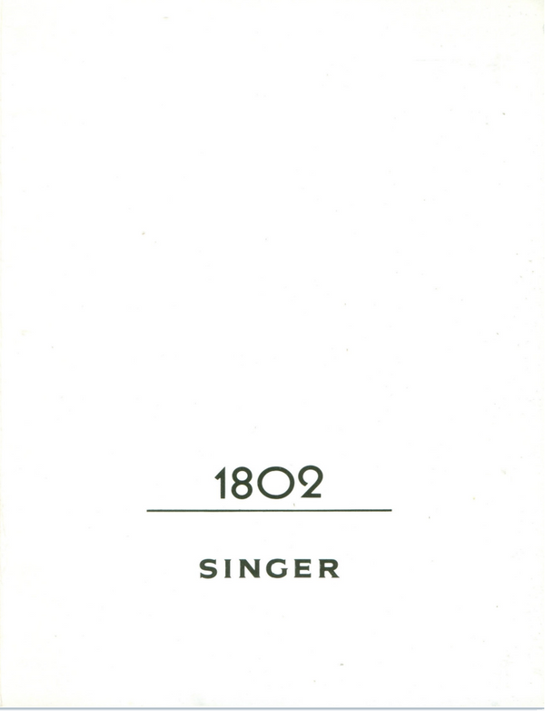 Instruction Manual, Singer 1802 - mrsewing