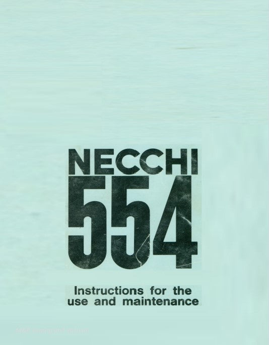Instruction Manual, Necchi 554 - mrsewing