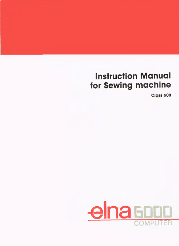 Instruction Book, Elna 6000 - mrsewing
